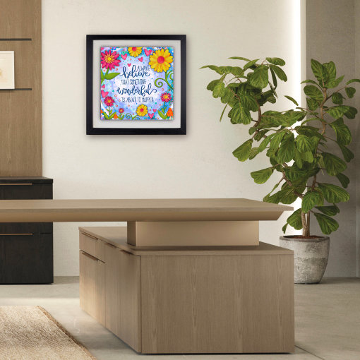 Pretty Floral Always Believe Quote Inspirivity Poster | Zazzle