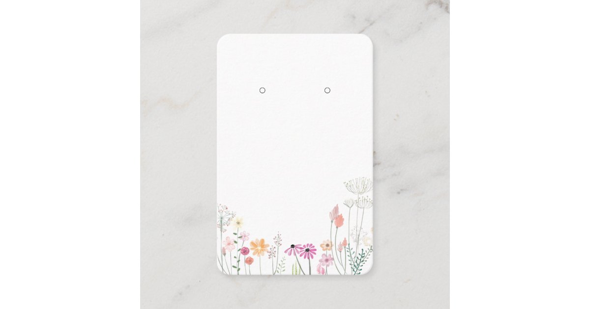 Pretty Floral Earring Display Cards for DIY Punch | Zazzle