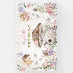 Pretty Floral Fairy Princess Girl Birthday Party Banner | Zazzle