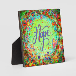 Pretty Floral Inspirational Hope Inspirivity Plaque | Zazzle