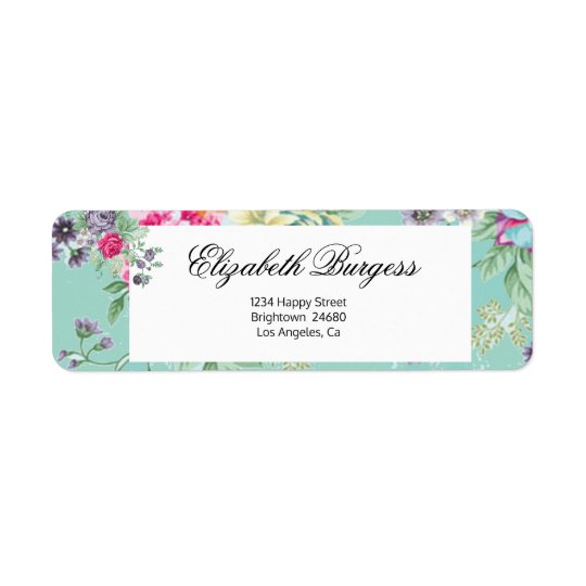 Pretty Floral Roses Flower Return Address Label | Zazzle.com