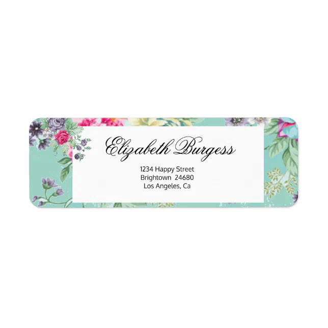 Pretty Floral Roses Flower Return Address Label | Zazzle