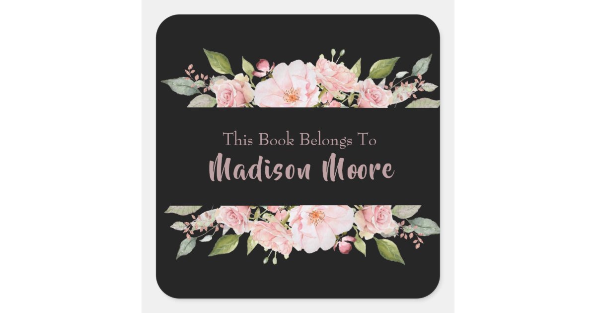 Pretty Floral Roses Name Inscribed Bookplate | Zazzle
