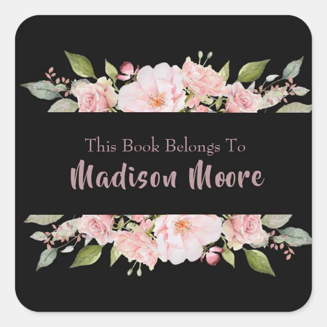 Pretty Floral Roses Name Inscribed Bookplate | Zazzle