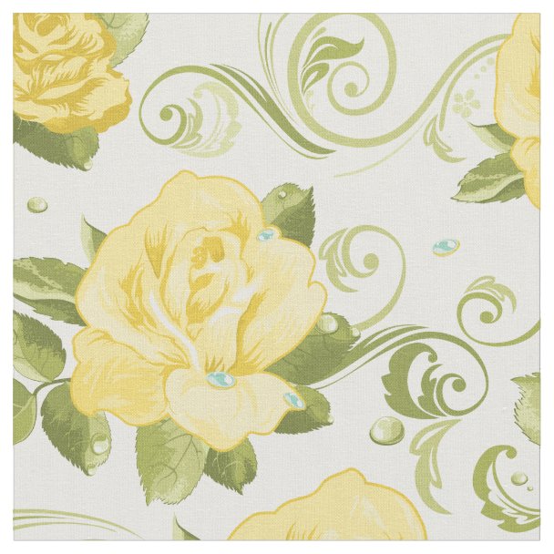 Vintage Shabby Chic Rose Pattern Fabric | Zazzle.com