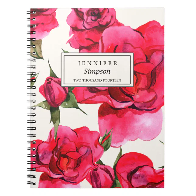 PRETTY FLORAL WATERCOLOR | NOTEBOOK | Zazzle