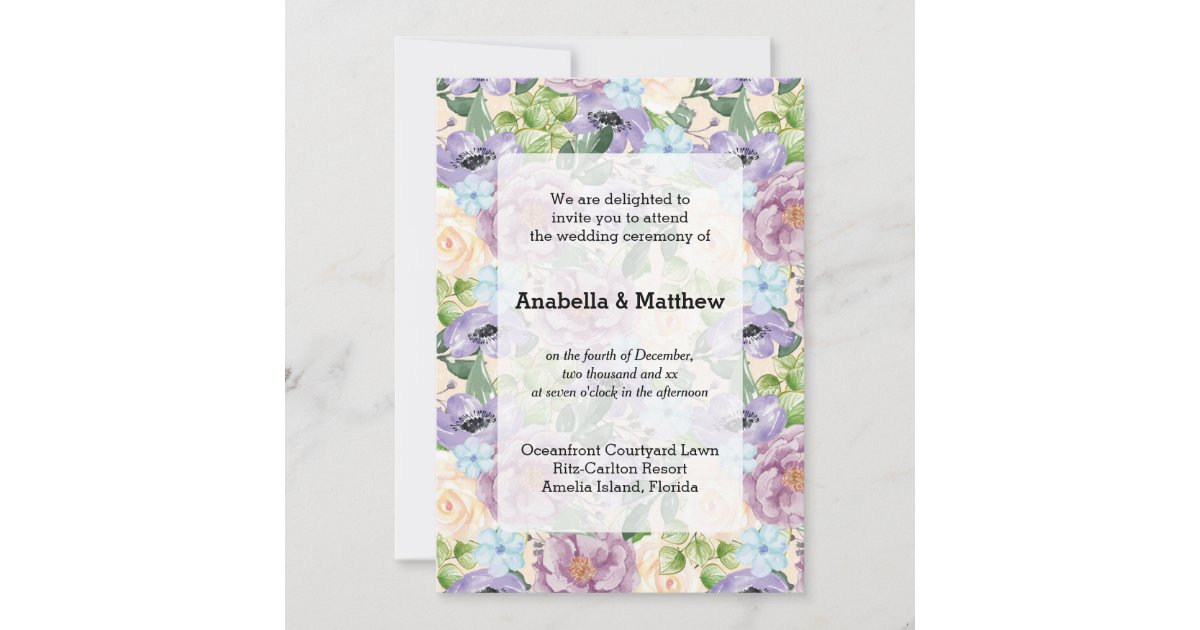 Pretty Floral Wedding Invitation | Zazzle