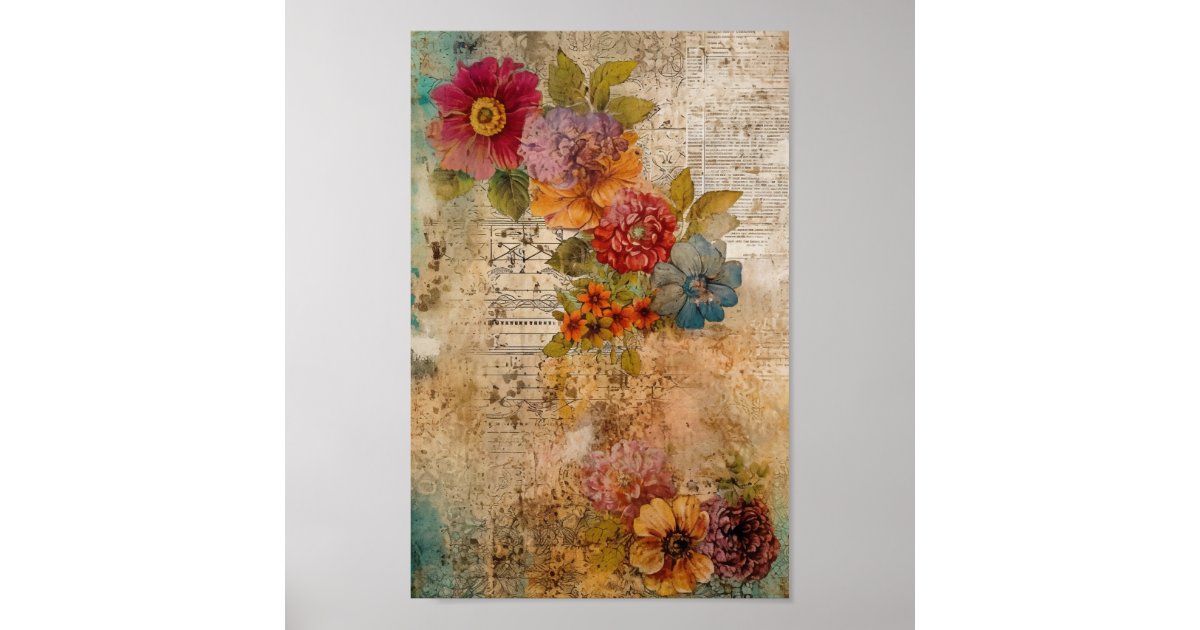 Pretty Flower Collage Poster | Zazzle