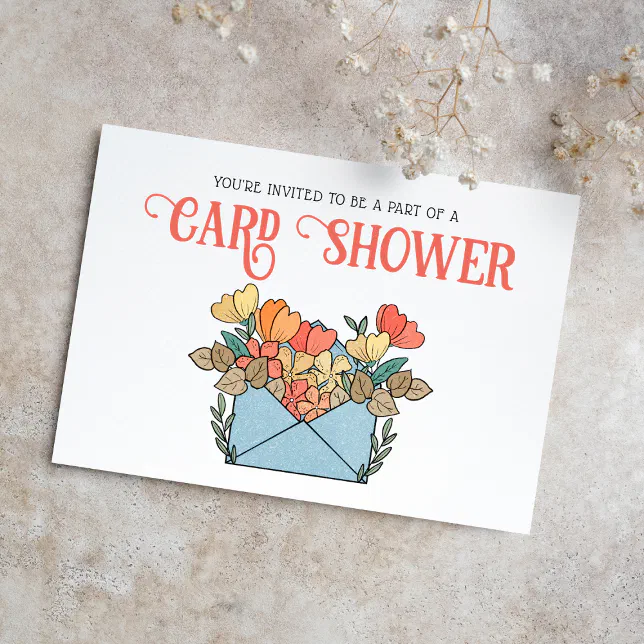 Pretty Flowers Card Shower by Mail Invitation | Zazzle
