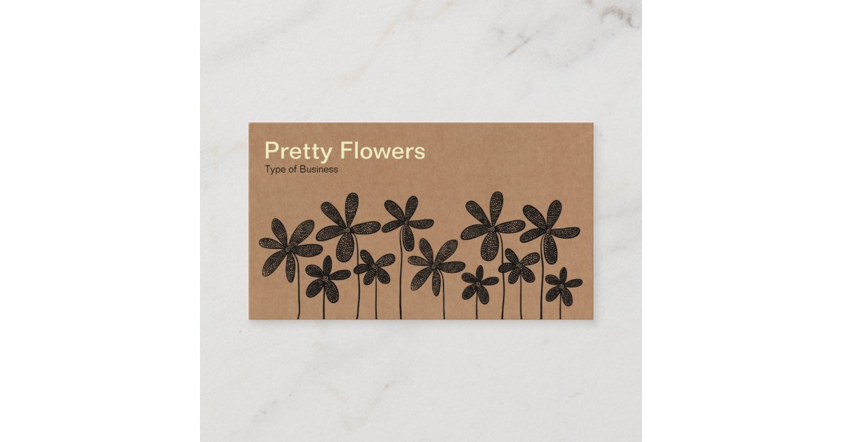 Pretty Flowers - Cardboard Box Texture Business Card | Zazzle