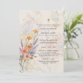 Pretty Flowers Catholic Mass Photo Wedding Invitation | Zazzle