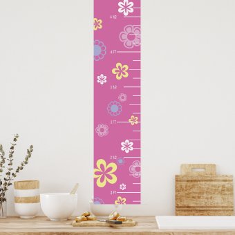Pretty Flowers on Pink Growth Chart | Zazzle