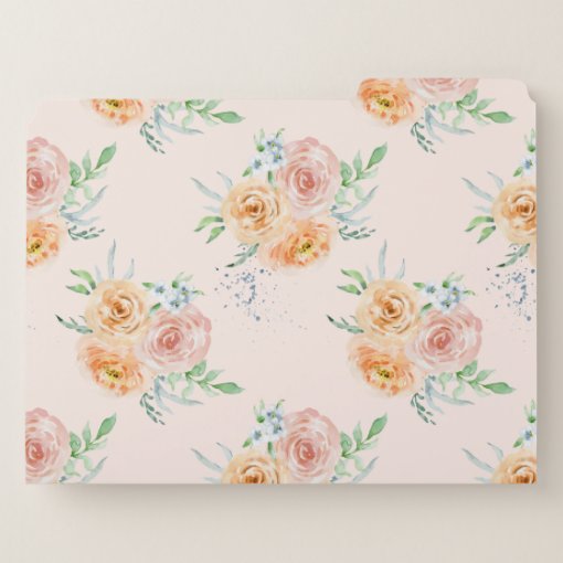 Pretty Flowers Pattern File Folder | Zazzle