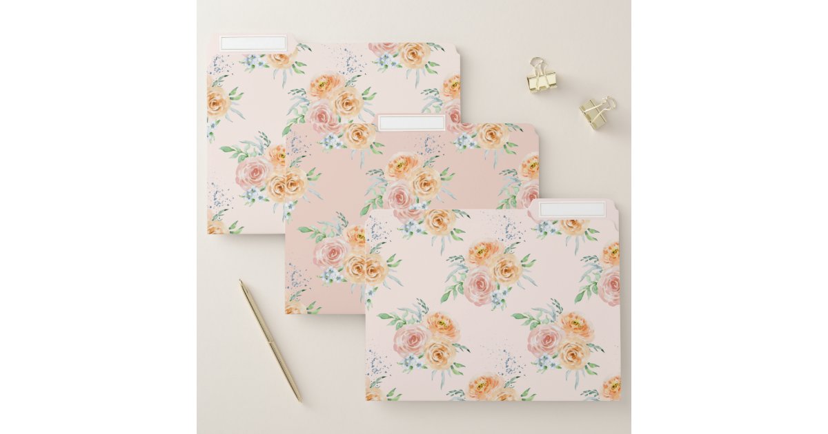 Pretty Flowers Pattern File Folder | Zazzle