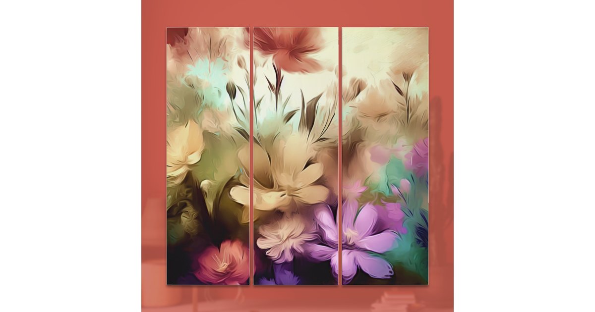 Pretty Flowers Triptych Art | Zazzle