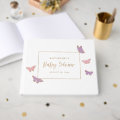 Pretty Fluttering Pastel Butterflies Baby Shower Guest Book | Zazzle