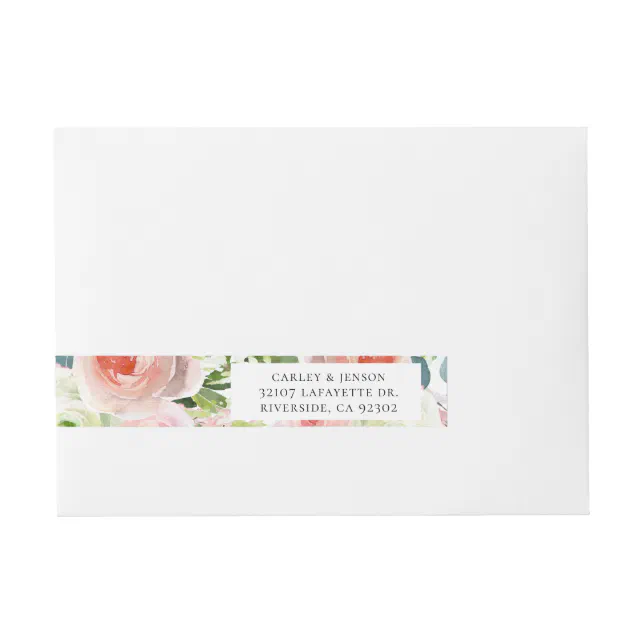 Pretty Garden Floral Address Wrap Around Address Label | Zazzle