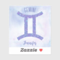 Pretty Gemini Astrology Sign Personalized Laptop Sticker | Zazzle