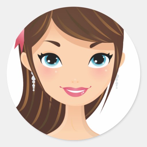 Pretty Girl Classic Round Sticker | Zazzle