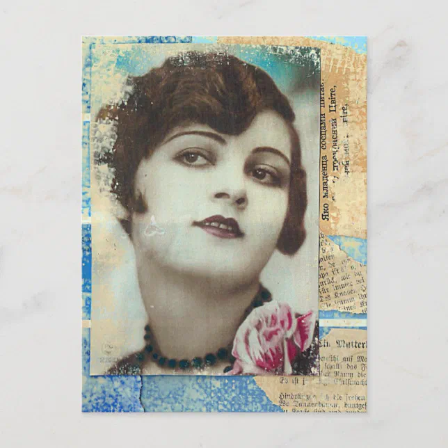 Pretty Girl Paint Chip Collage Postcard | Zazzle