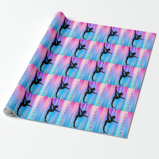 Pretty Girls Gymnastics Colorful Wrapping Paper | Zazzle