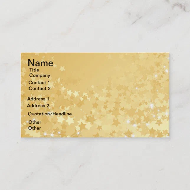 Pretty Gold Stars Business Card | Zazzle