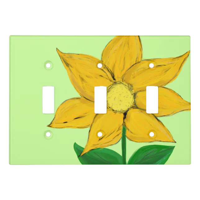 Pretty Golden Yellow Floral Light Switch Cover | Zazzle