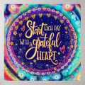 Pretty Grateful Heart Quote Inspirivity Poster | Zazzle