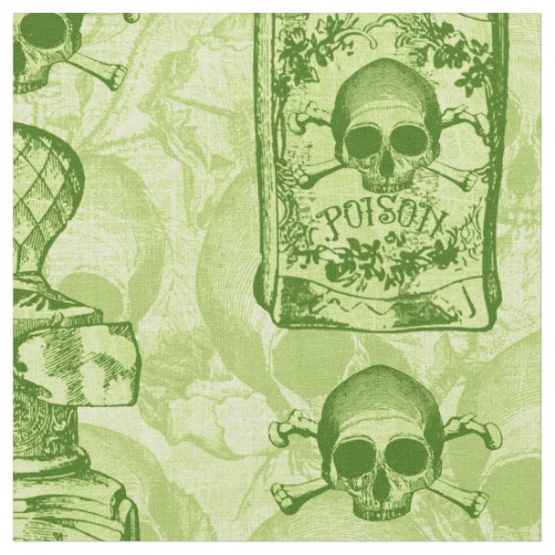 Gothic Pretty Poison Bottle Fabric | Zazzle