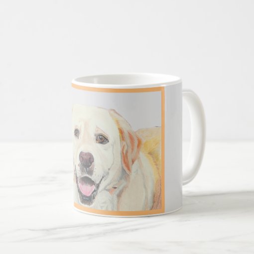 Pretty Hand Drawn Yellow Labrador Retriever Mug | Zazzle