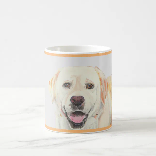 Pretty Hand Drawn Yellow Labrador Retriever Mug | Zazzle