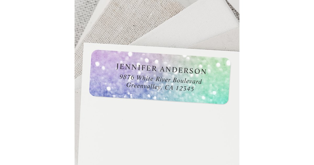 Pretty Holographic Glitter Girly Glamorous Label | Zazzle