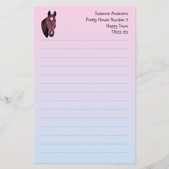 Pretty Horse Writing Paper | Zazzle.com