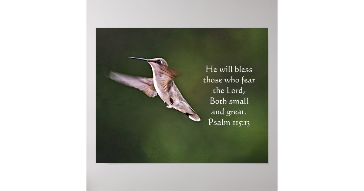Pretty Hummingbird Bible Verse Art Print | Zazzle