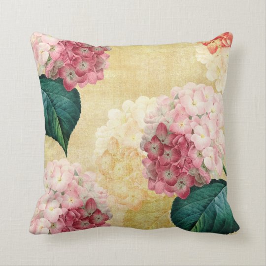 Pretty Hydrangea Floral Throw Pillow | Zazzle.com