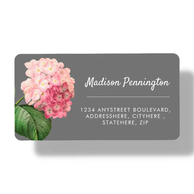 Pretty Hydrangea Flower Return Address Label | Zazzle