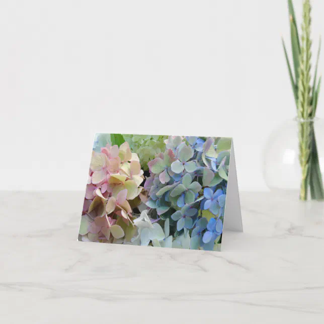 Pretty Hydrangea Flowers Blank Note Card | Zazzle
