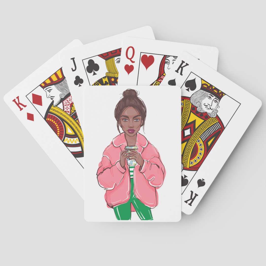 Pretty in Pink and Green Playing Cards | Zazzle