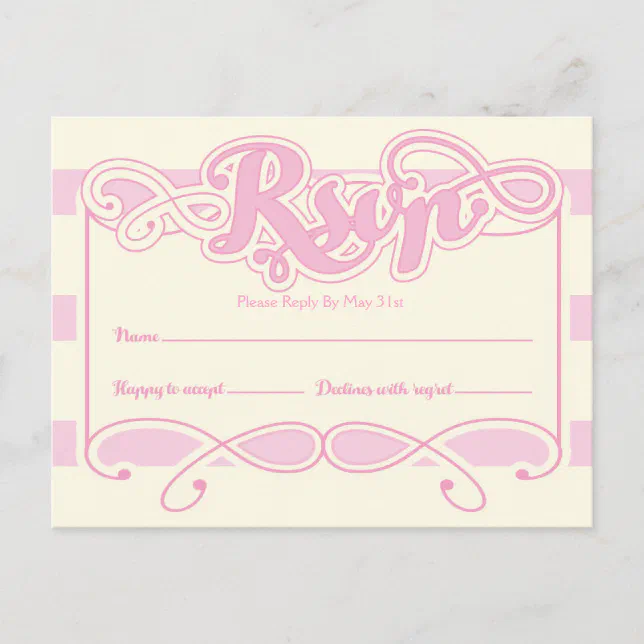 Pretty In Pink Baby Shower, RSVP Cards | Zazzle