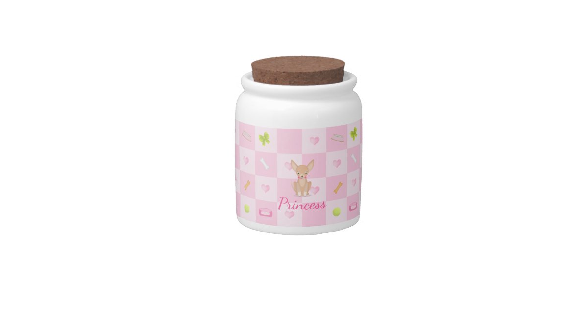 Pretty in Pink Chihuahua Candy Jar | Zazzle