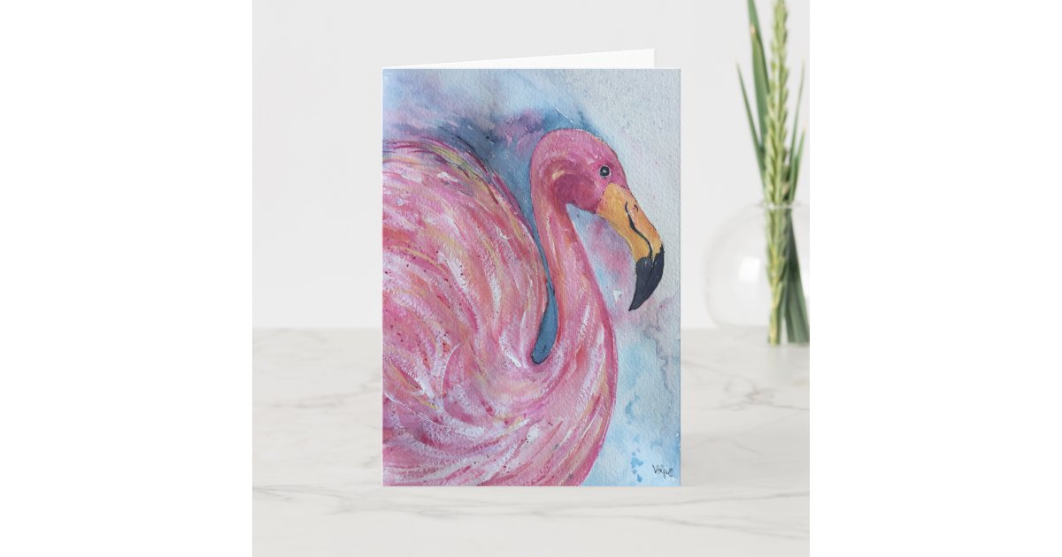Pretty in Pink, Flamingo greeting card | Zazzle