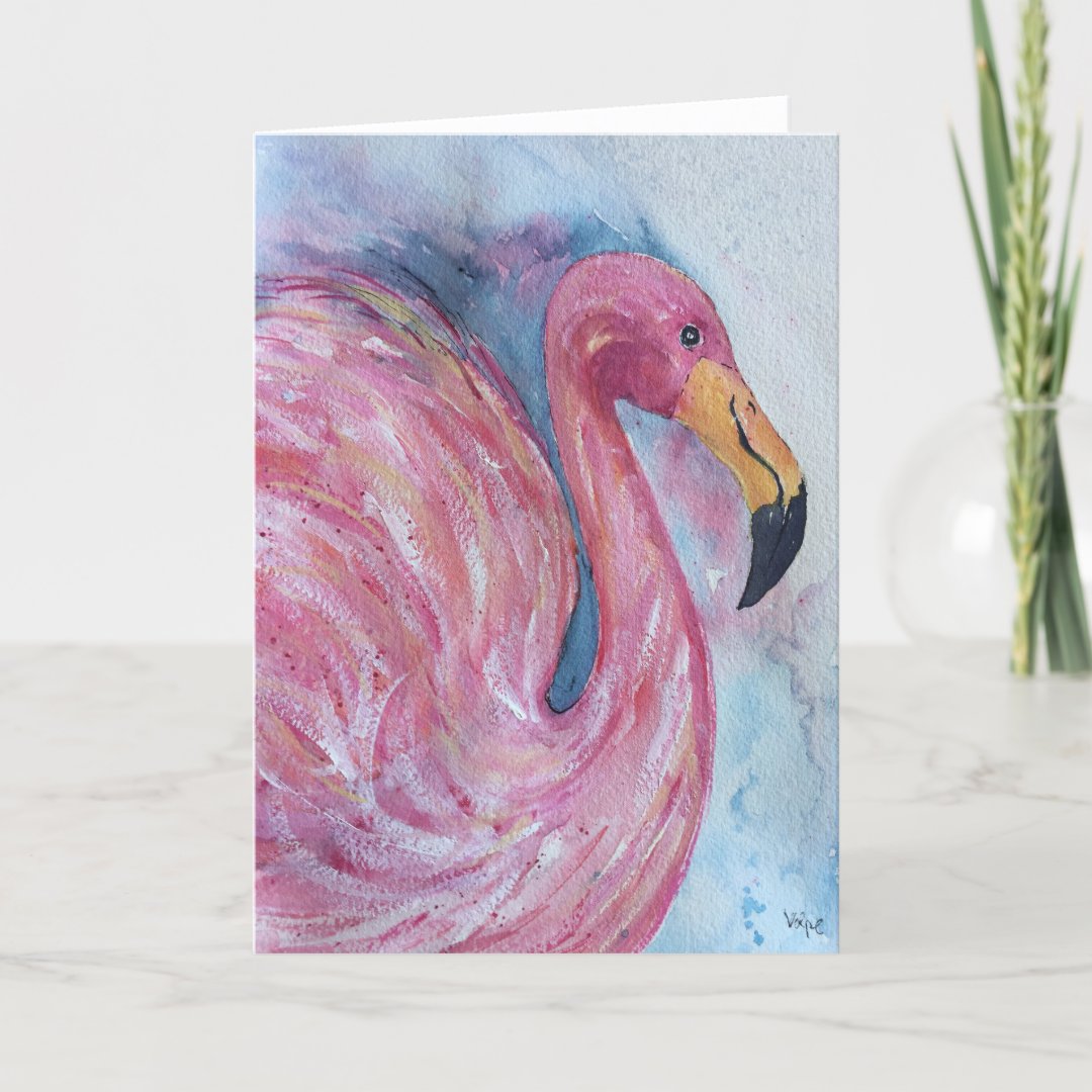 Pretty in Pink, Flamingo greeting card | Zazzle