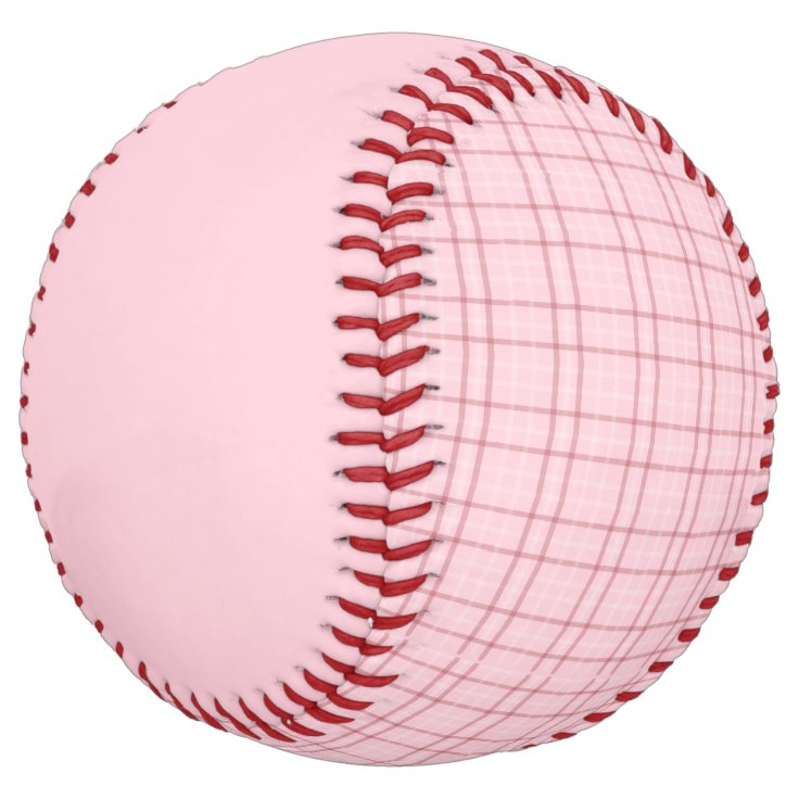 Pretty in Pink Plaid Softball | Zazzle