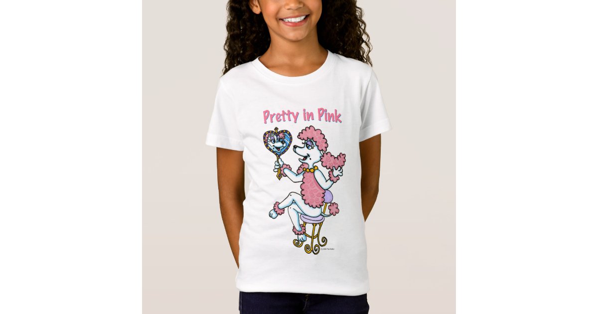 Pretty in Pink Poodle Shirt Girls | Zazzle