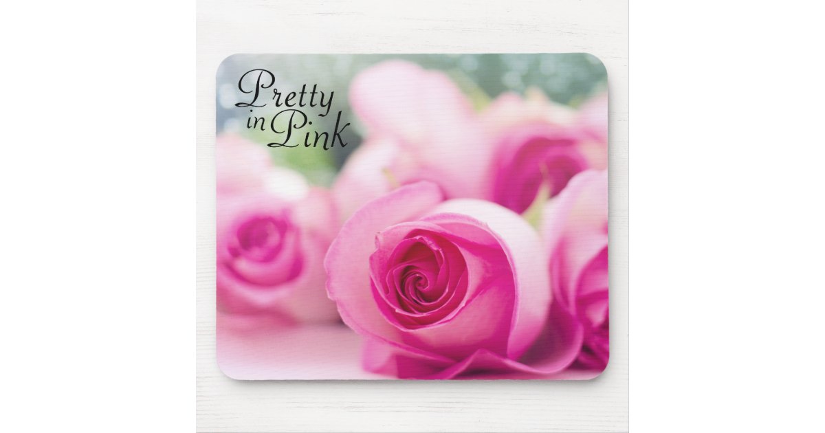 Pretty in Pink Roses Mouse Pad | Zazzle