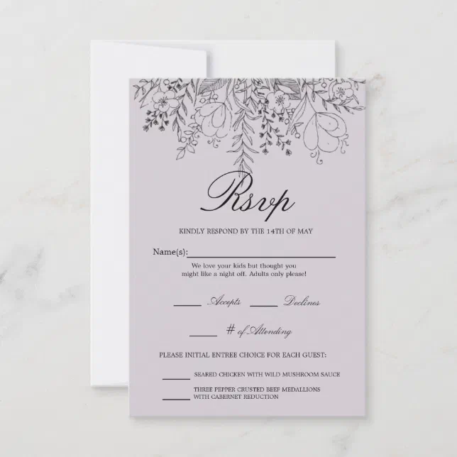 Pretty in Purple RSVP Card | Zazzle