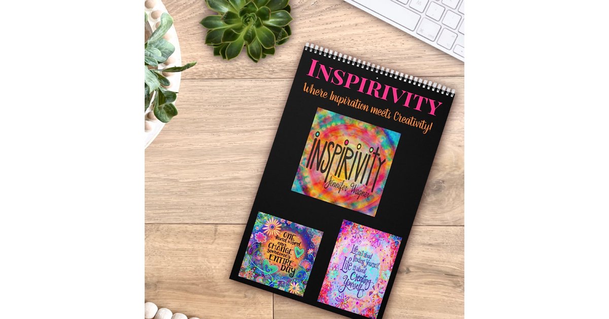 Pretty Inspirational Fun Single Page Inspirivity Calendar | Zazzle