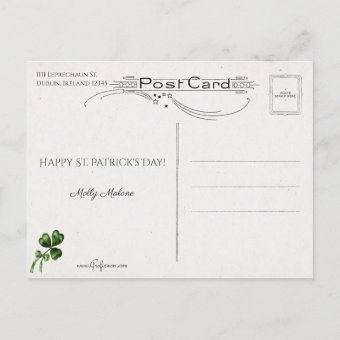 Pretty Irish Lassie w/St. Patrick's Day Greeting Holiday Postcard | Zazzle