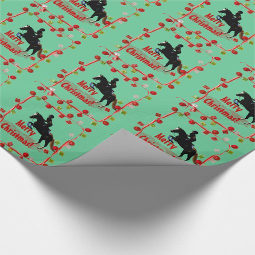 Pretty Jumping Pony Christmas Wrapping Paper | Zazzle