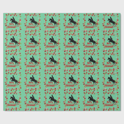 Pretty Jumping Pony Christmas Wrapping Paper | Zazzle